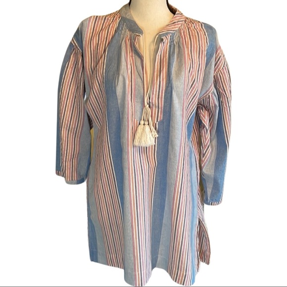Liv Los Angeles | Tops | Luv Los Angeles Boho Striped Split Neck Tunic ...